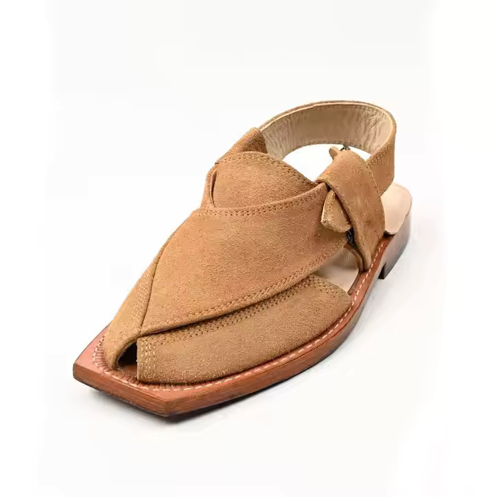 Light Brown Leather Norozi Chappal - Peshawari Chappal Store